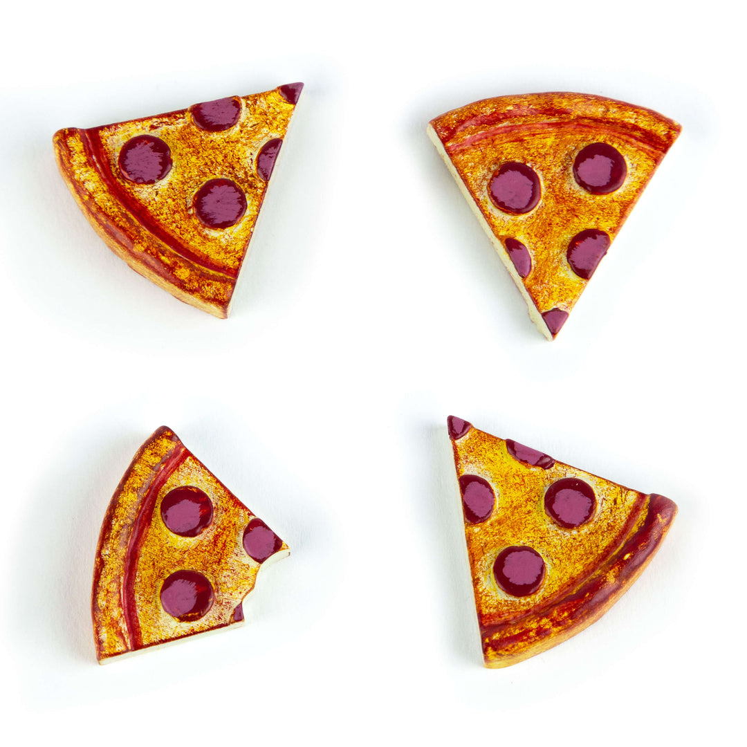 colorful PIZZA magnets ICONIC packaging s/4 – three by three seattle